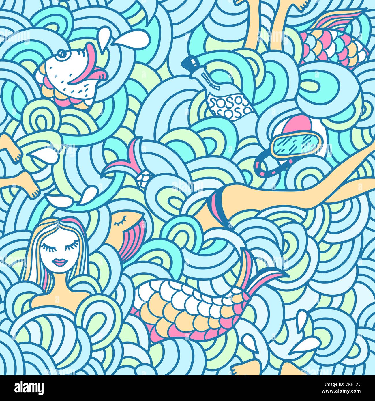 vector seamless pattern with sea waves Stock Vector Image & Art - Alamy