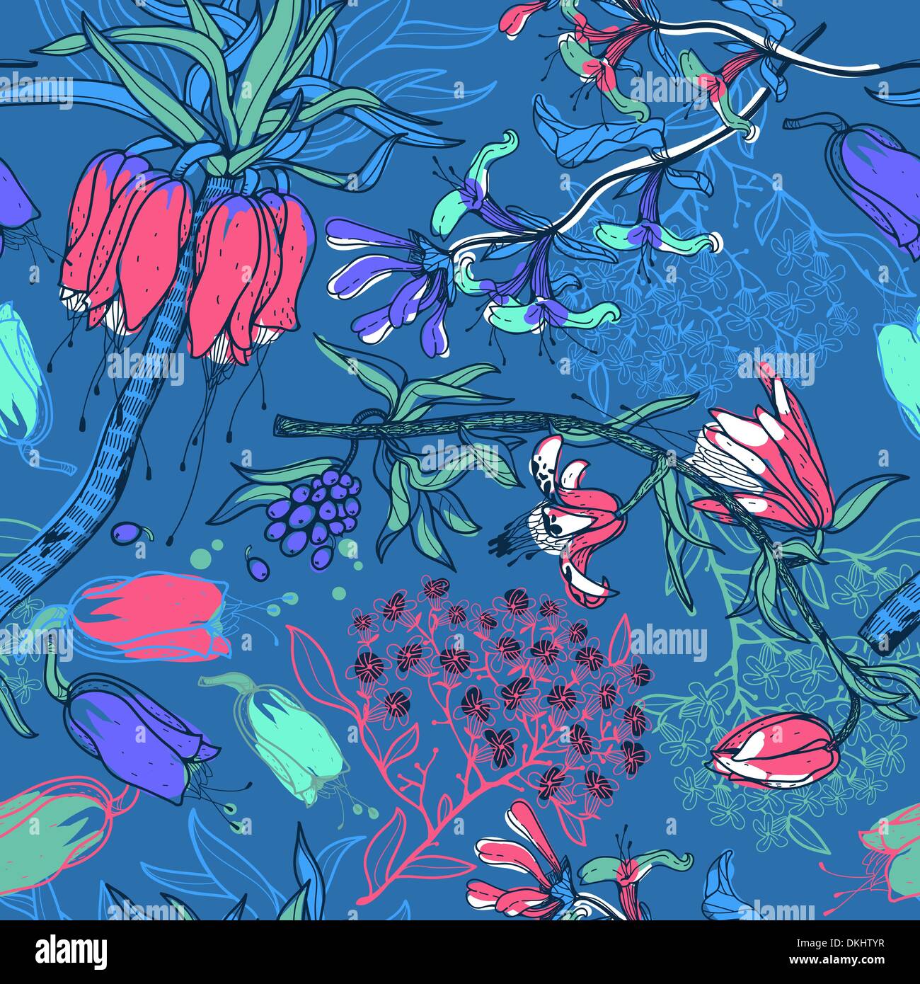 vector seamless floral pattern Stock Vector Image & Art - Alamy