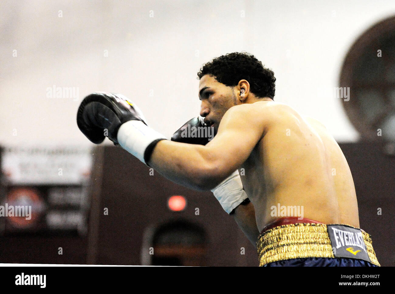 November 19, 2009: Edwin Rodriguez (blue and gold truncks) of Worcester ...