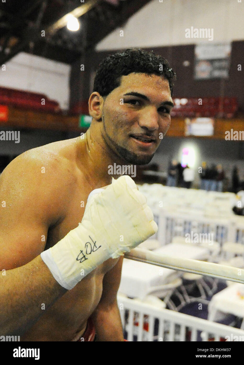 November 19, 2009: Edwin Rodriguez of Worcester, MA smiles for the ...