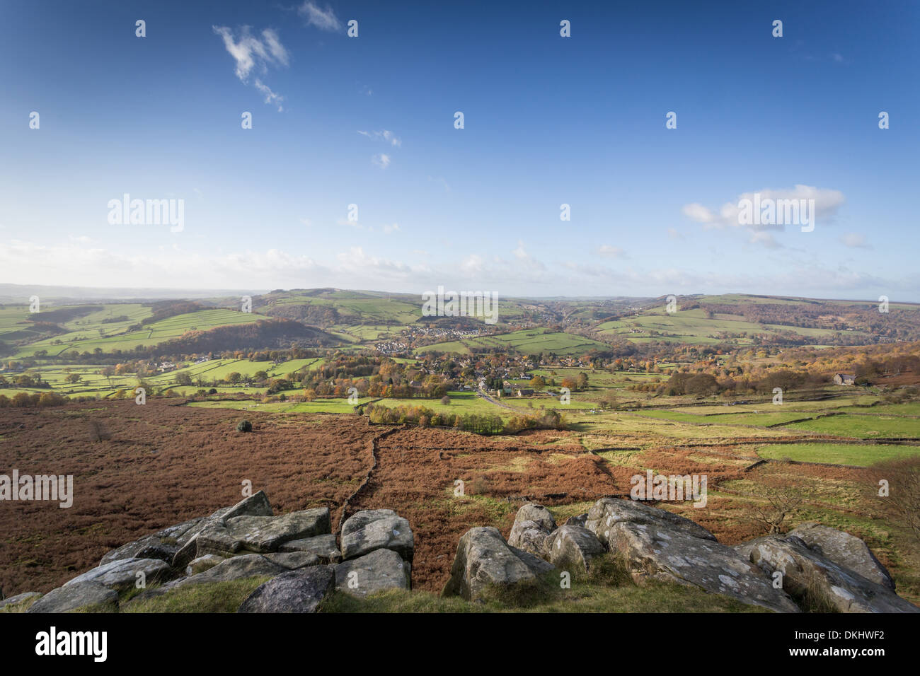 Baslow Edge Peak District Rock In Sheffield Stock Photo - Alamy