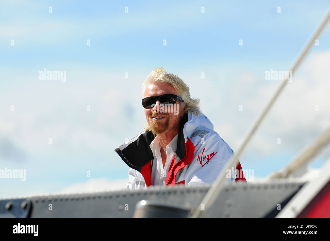 Virgin Boss Richard Branson Is Welcomed Back To Plymouth On Board The