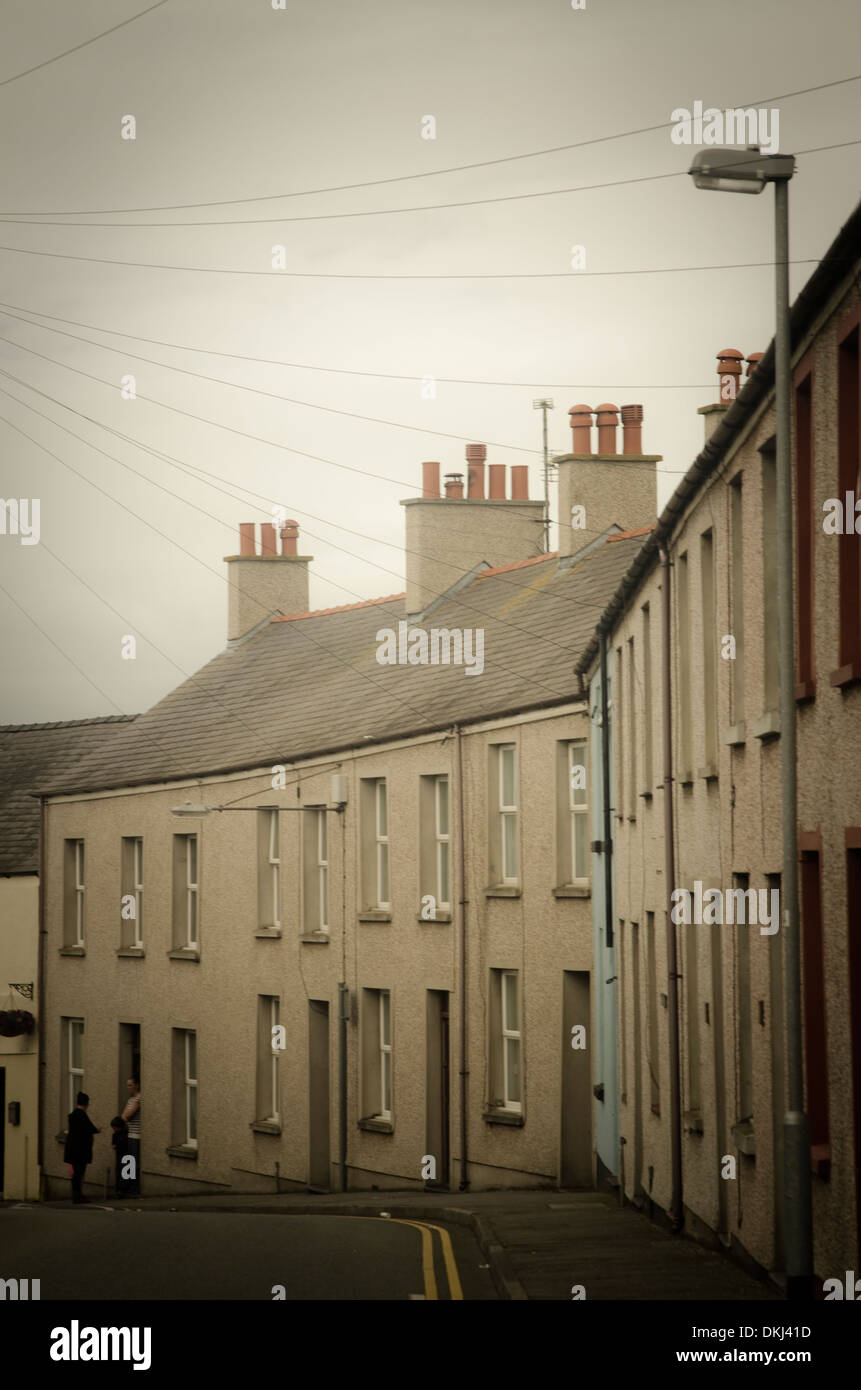 Terraced houses, Holyhead, Anglesey Stock Photo - Alamy