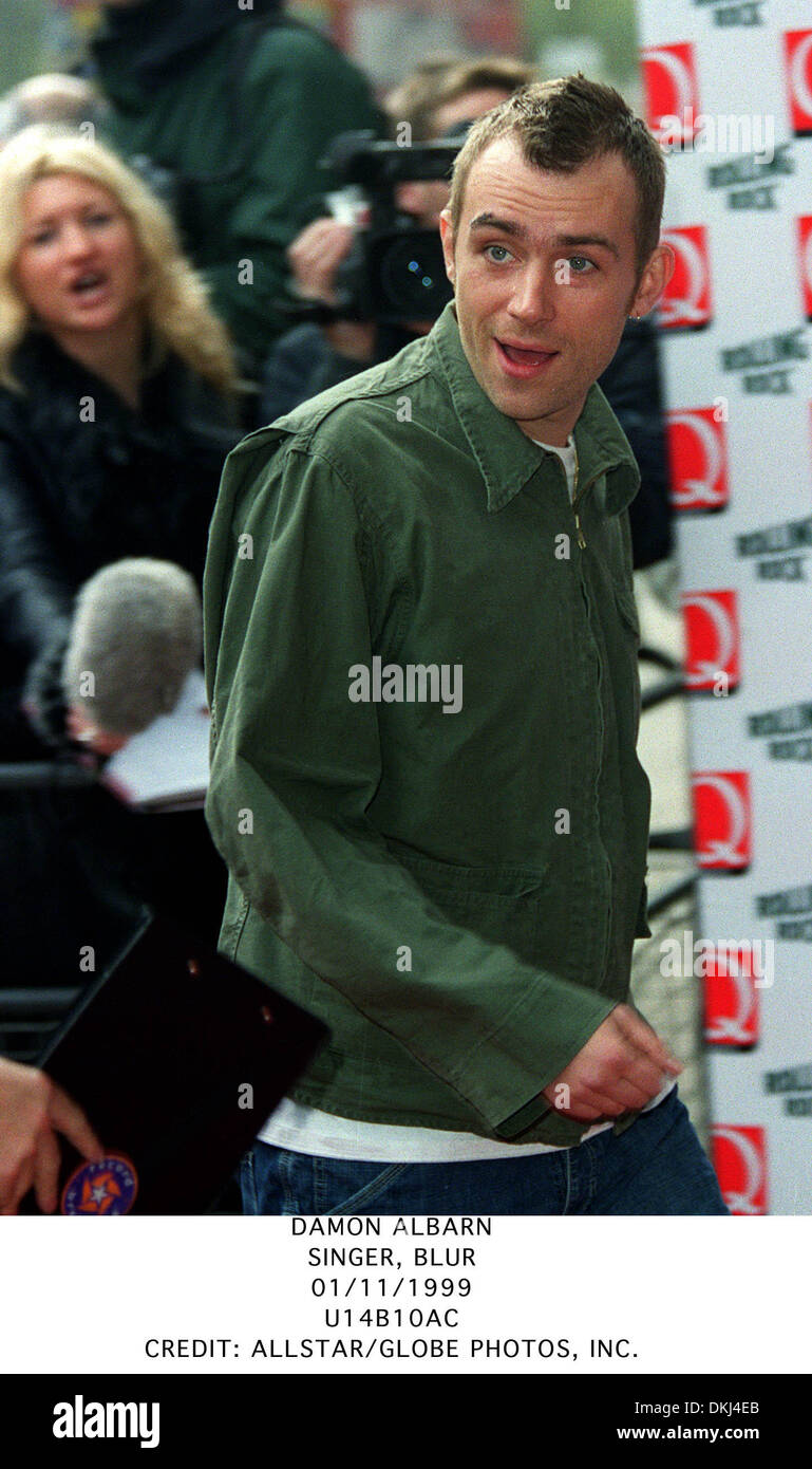DAMON ALBARN.SINGER, BLUR.01/11/1999.U14B10AC Stock Photo - Alamy