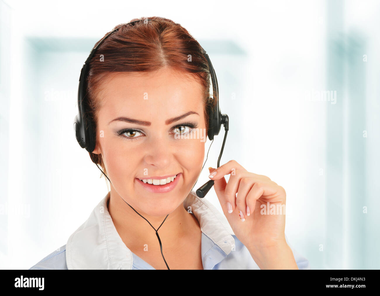 Call center operator. Customer support. Help desk Stock Photo - Alamy