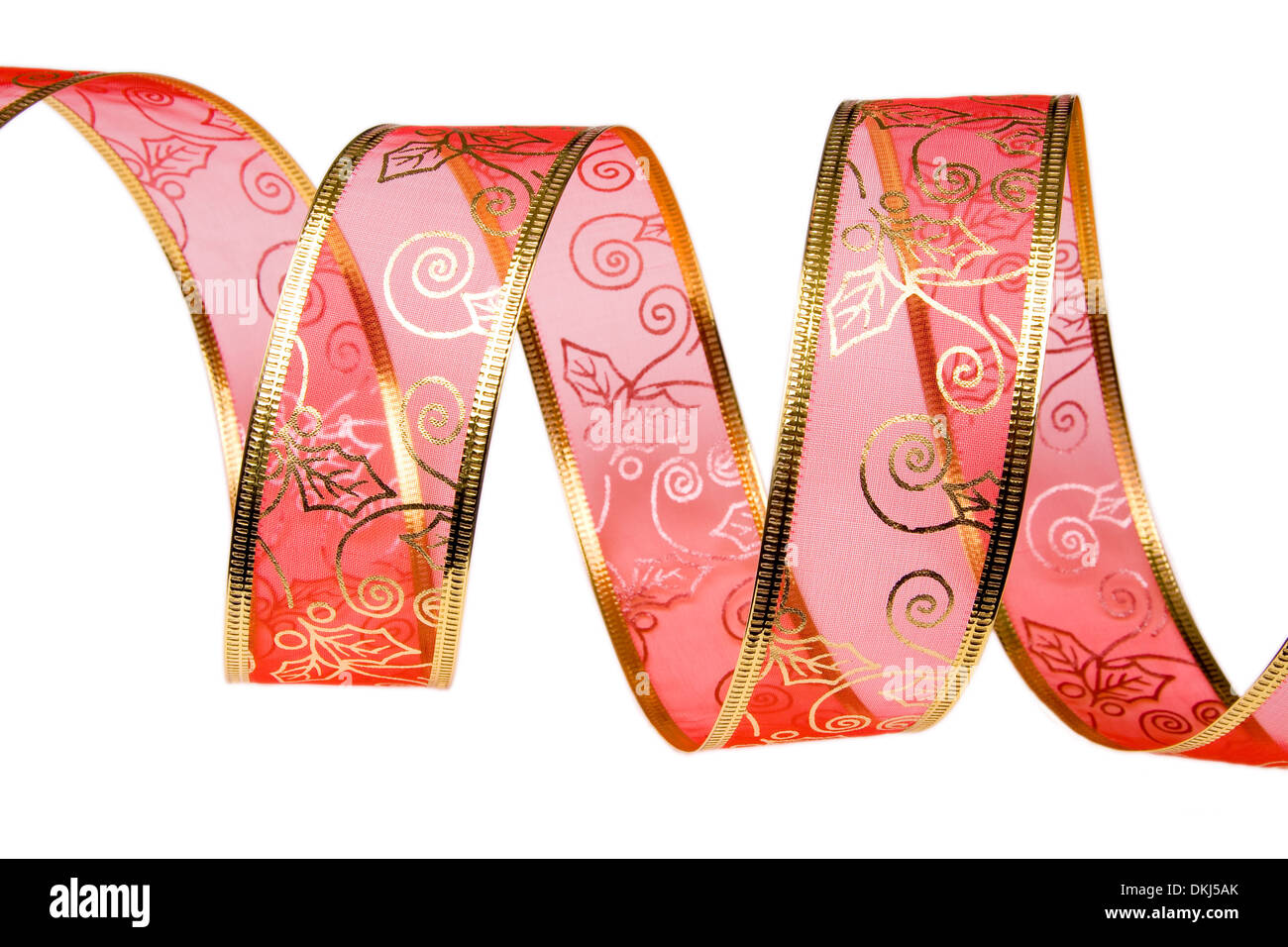 Loop of red and golden colour on a white background Stock Photo - Alamy