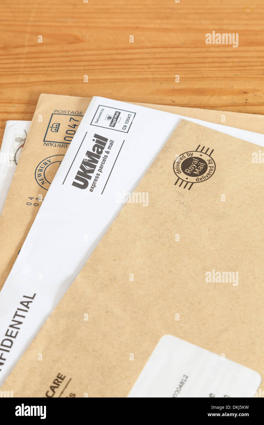 Unopened letters delivered by the Royal Mail, UK Stock Photo - Alamy