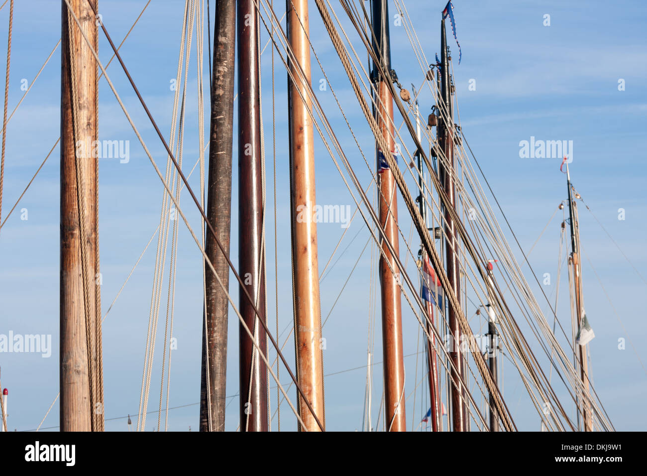 Masts and rigging from old wooden sailing ships Stock Photo - Alamy