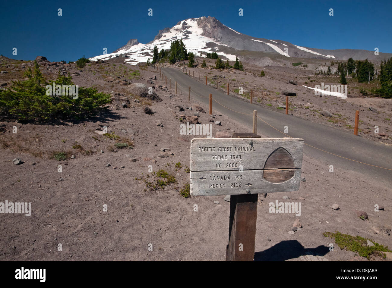 OREGON - Sign marking the Pacific Crest National Scenic Trail at ...