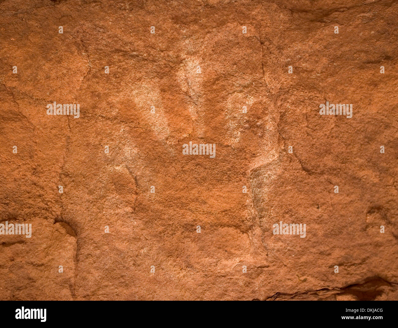 Indian Pictographs of hands painted centuries ago on the sandstone ...