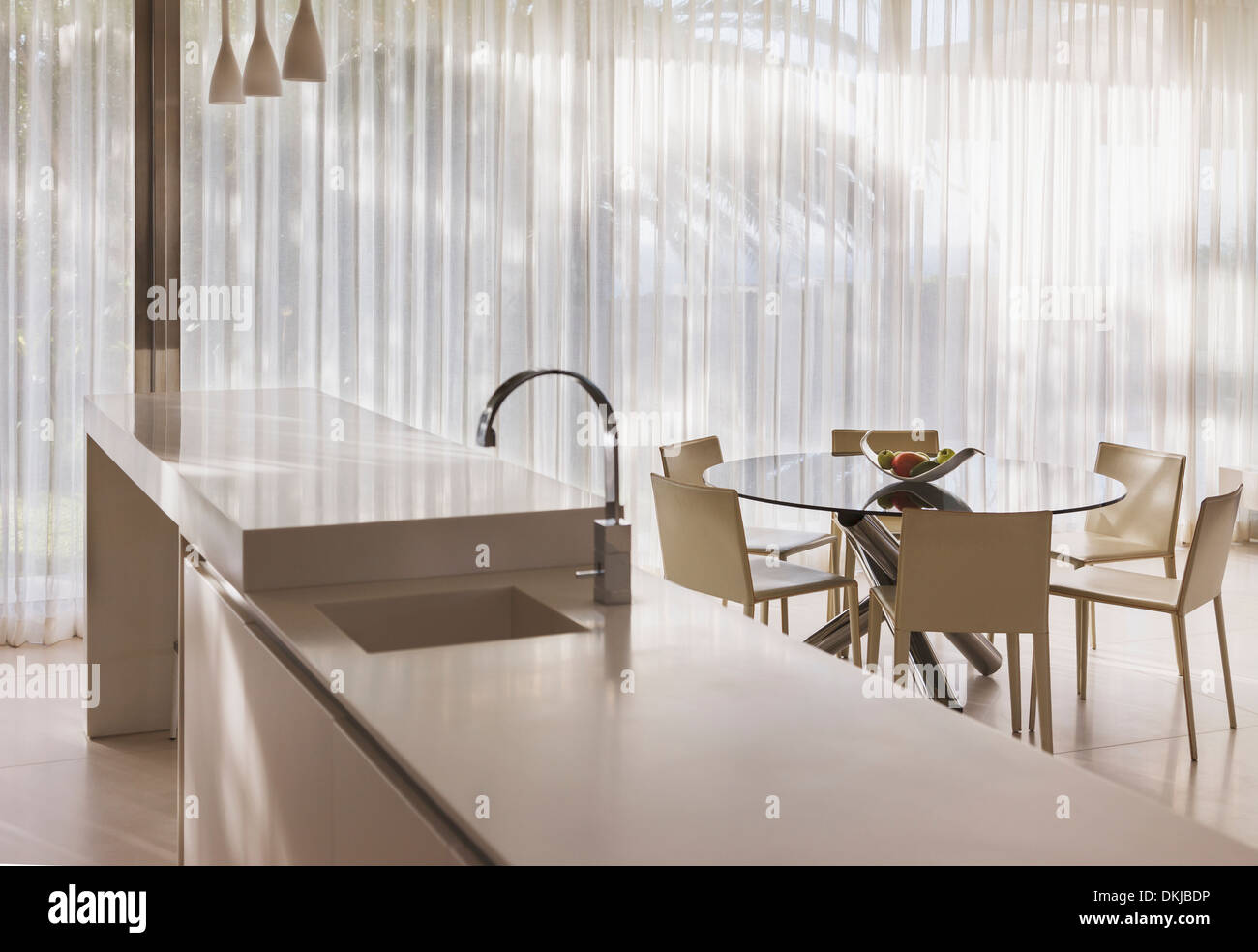 Sink and counter in modern kitchen Stock Photo - Alamy