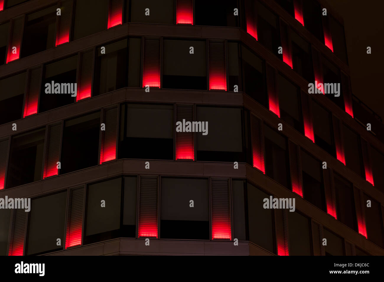 Illuminated House Facade in European City at Night Stock Photo - Alamy
