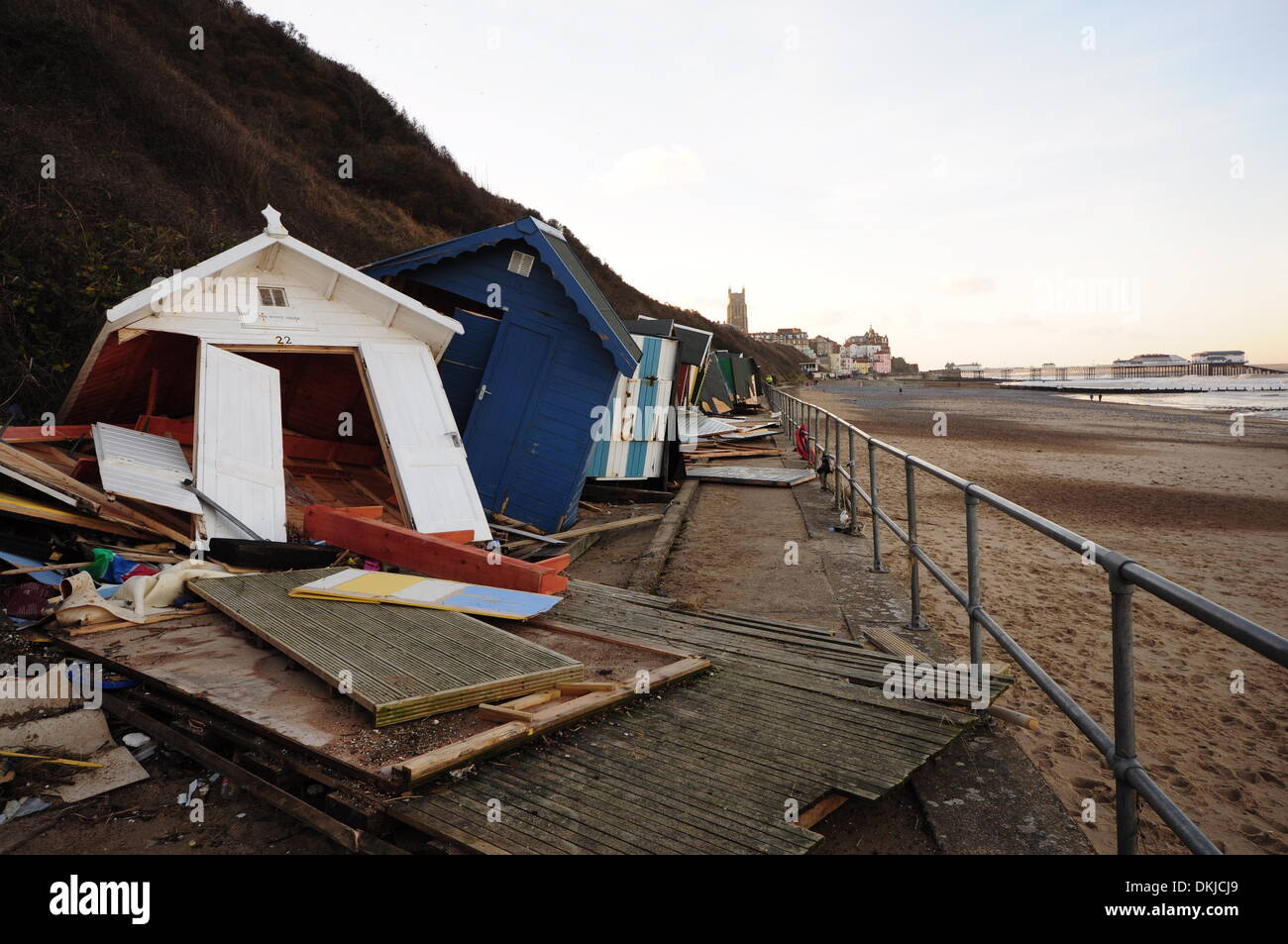 Wrecked beach huts hi-res stock photography and images - Alamy