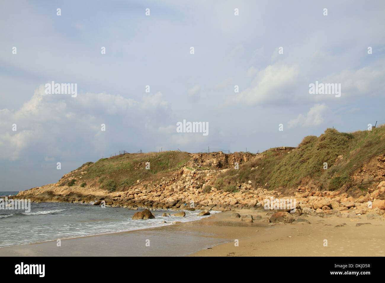 Israel, Carmel Coast, Tel Dor on the Mediterranean coast, site of ...