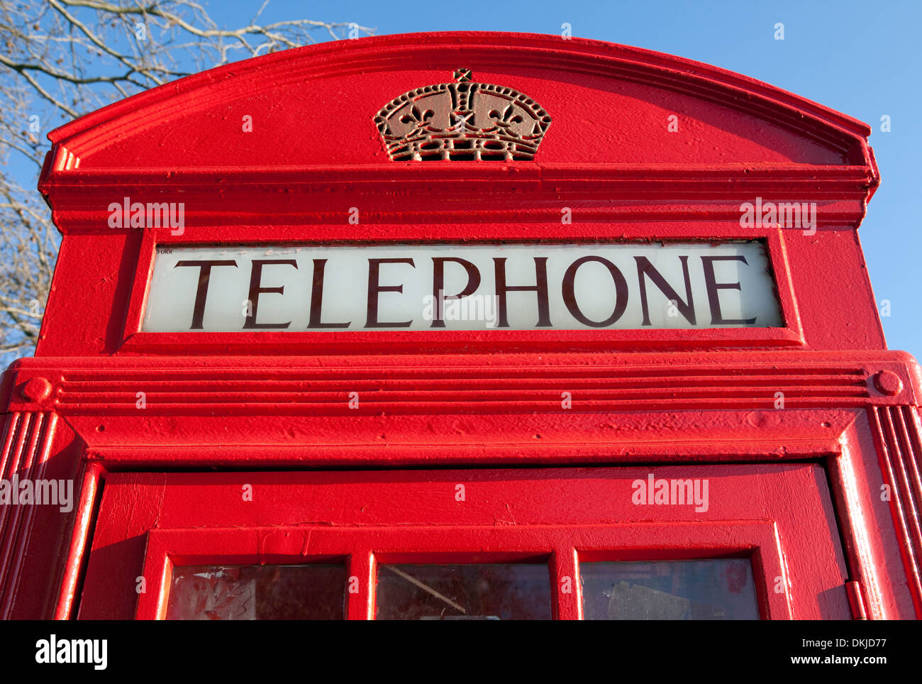 An iconic red telephone box in London Stock Photo - Alamy