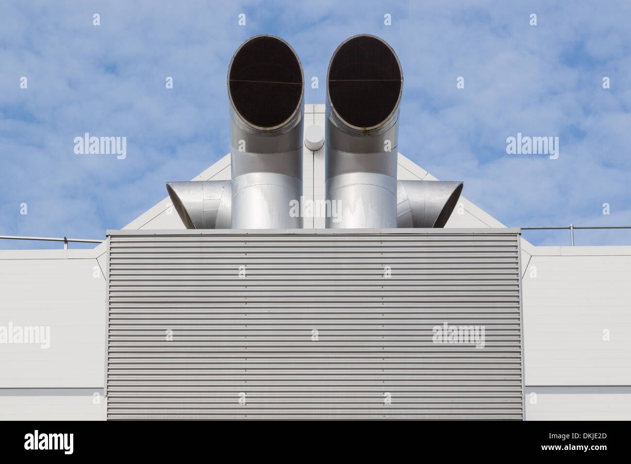 Factory building with a big ventilation system Stock Photo - Alamy