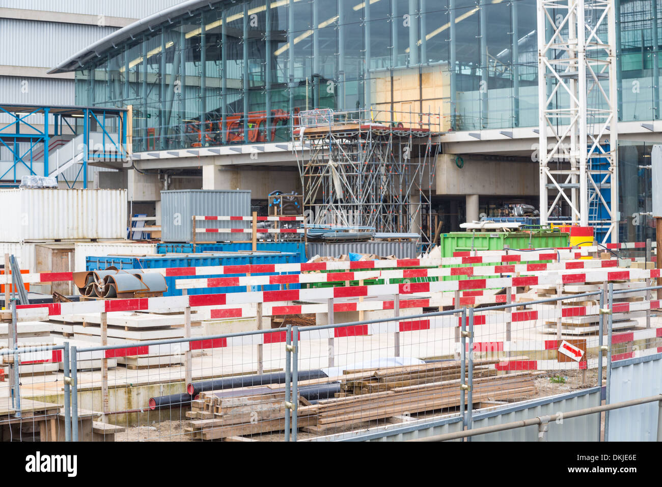 Construction site with storage of building materials Stock Photo ...