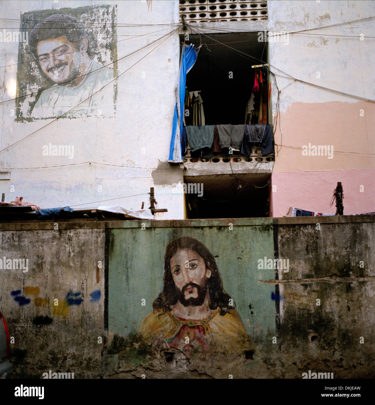 Jesus Christ in the slums in Chennai Madras Tamil Nadu in East india ...