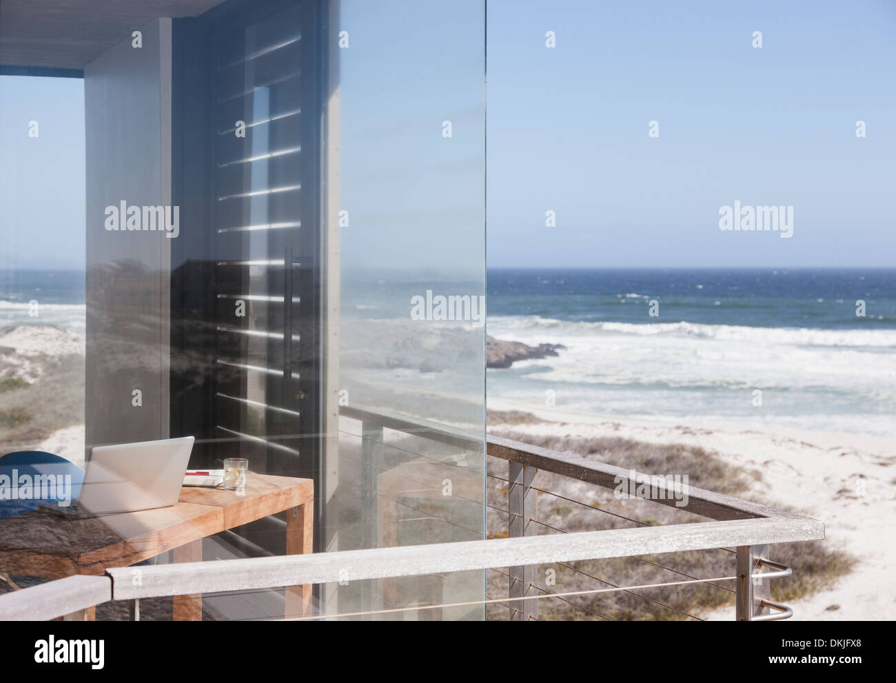 Modern home office with ocean view hi-res stock photography and images ...