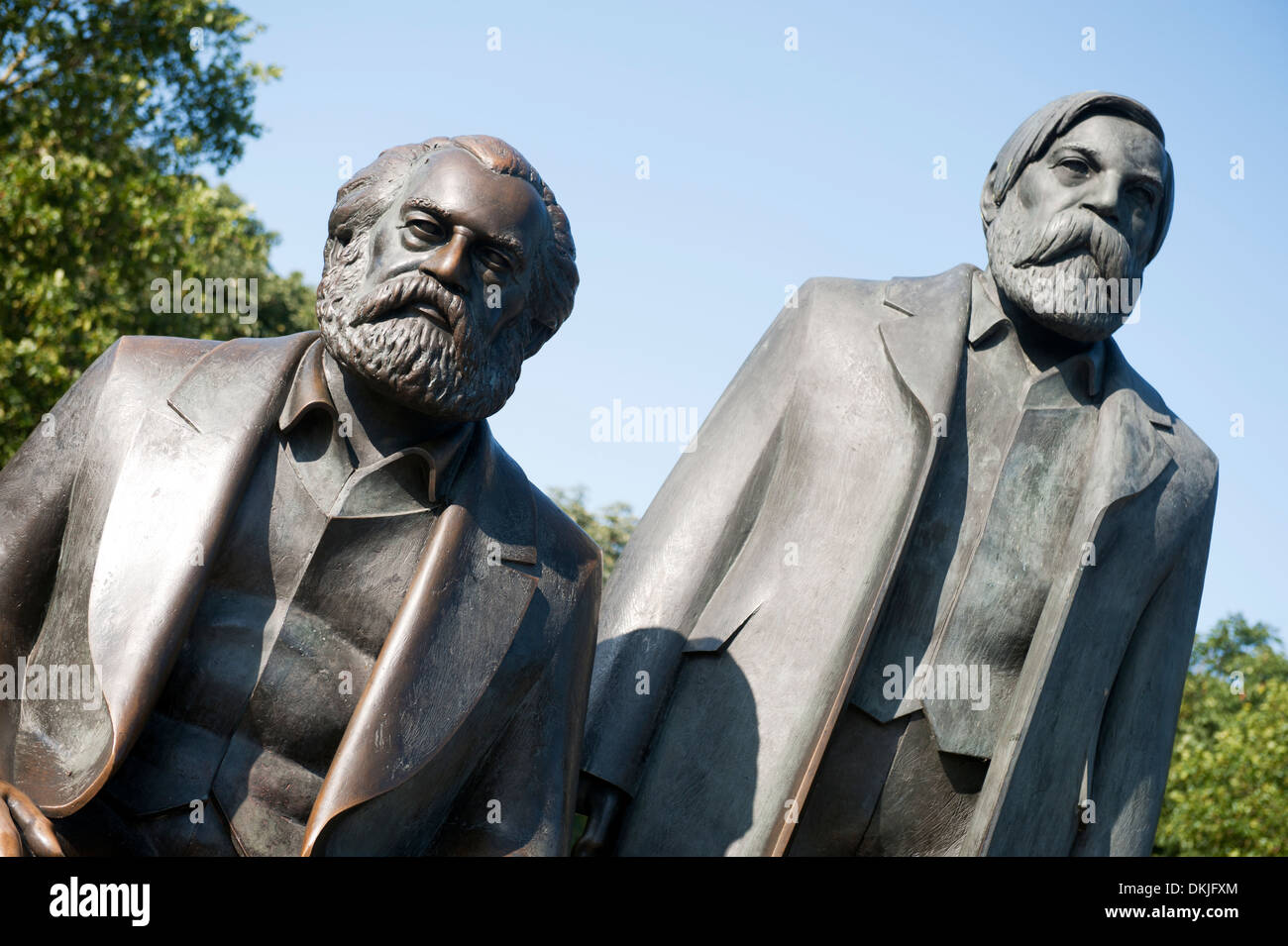 Bronze figure of Karl Marx and Friedrich Engels, famous german ...