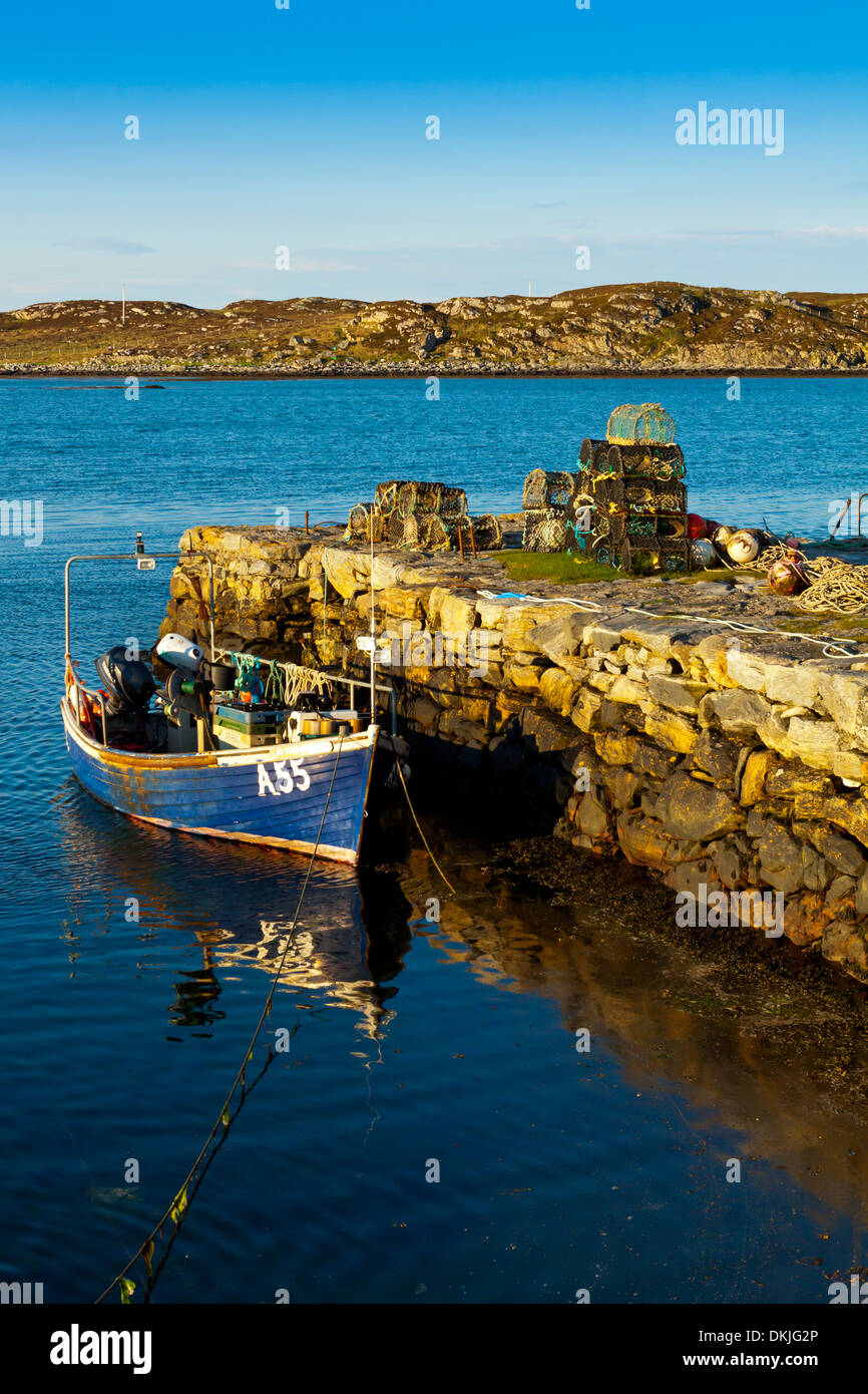 The harbour at Arinagour on the Isle of Coll Inner Hebrides Argyll and ...