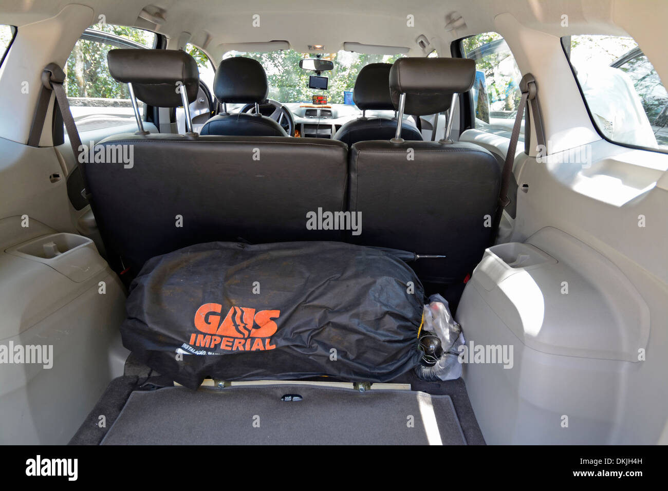 A vehicle powered by gas with a gas cylinder in Rio de Janeiro, Brazil ...