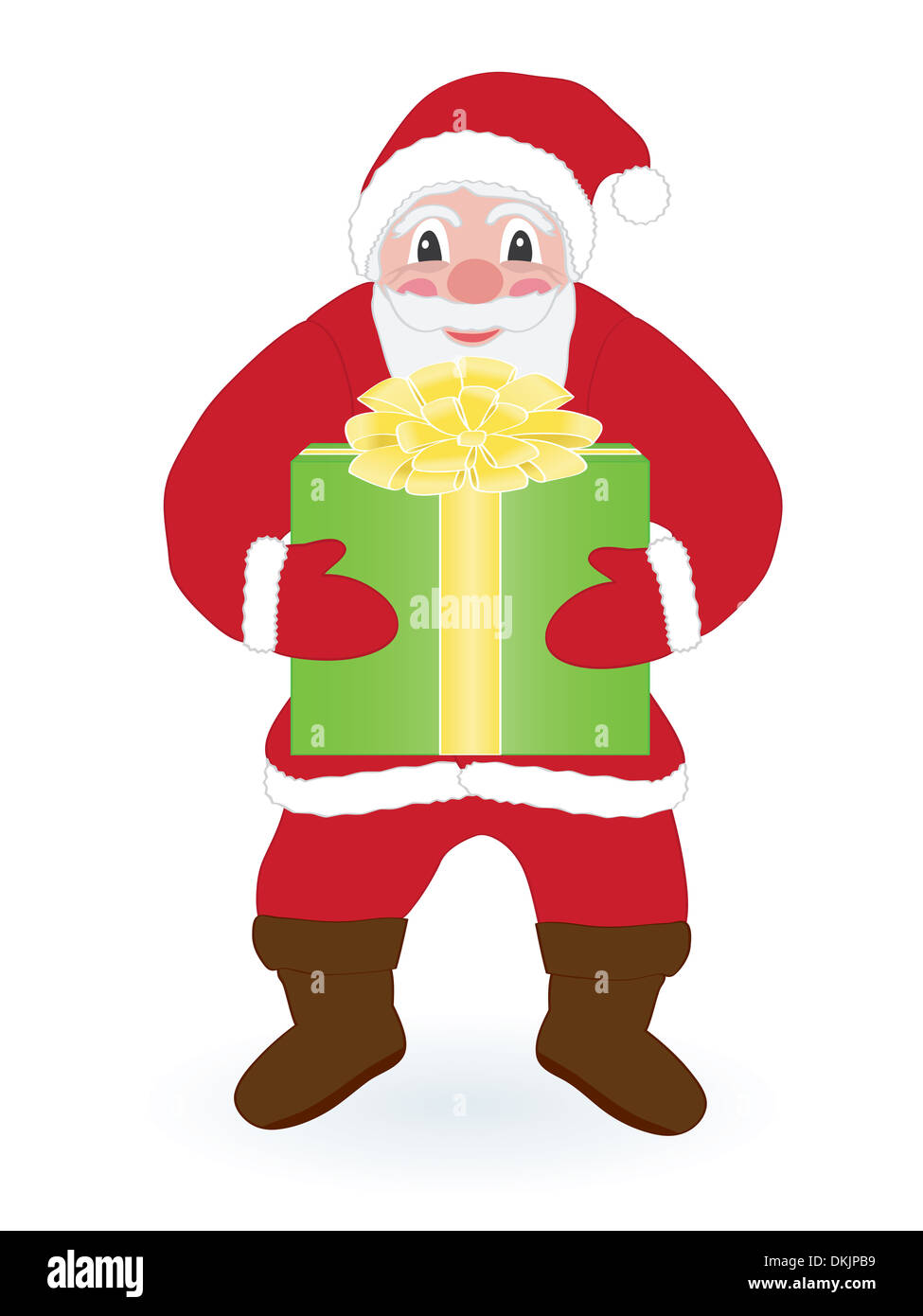 Santa claus green gift Cut Out Stock Images & Pictures - Alamy