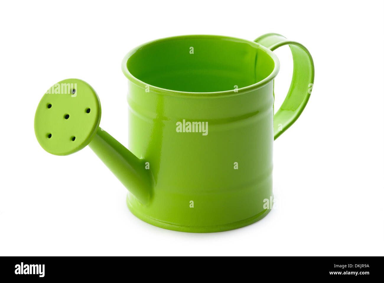 Gardening: little green watering can, isolated on white background ...