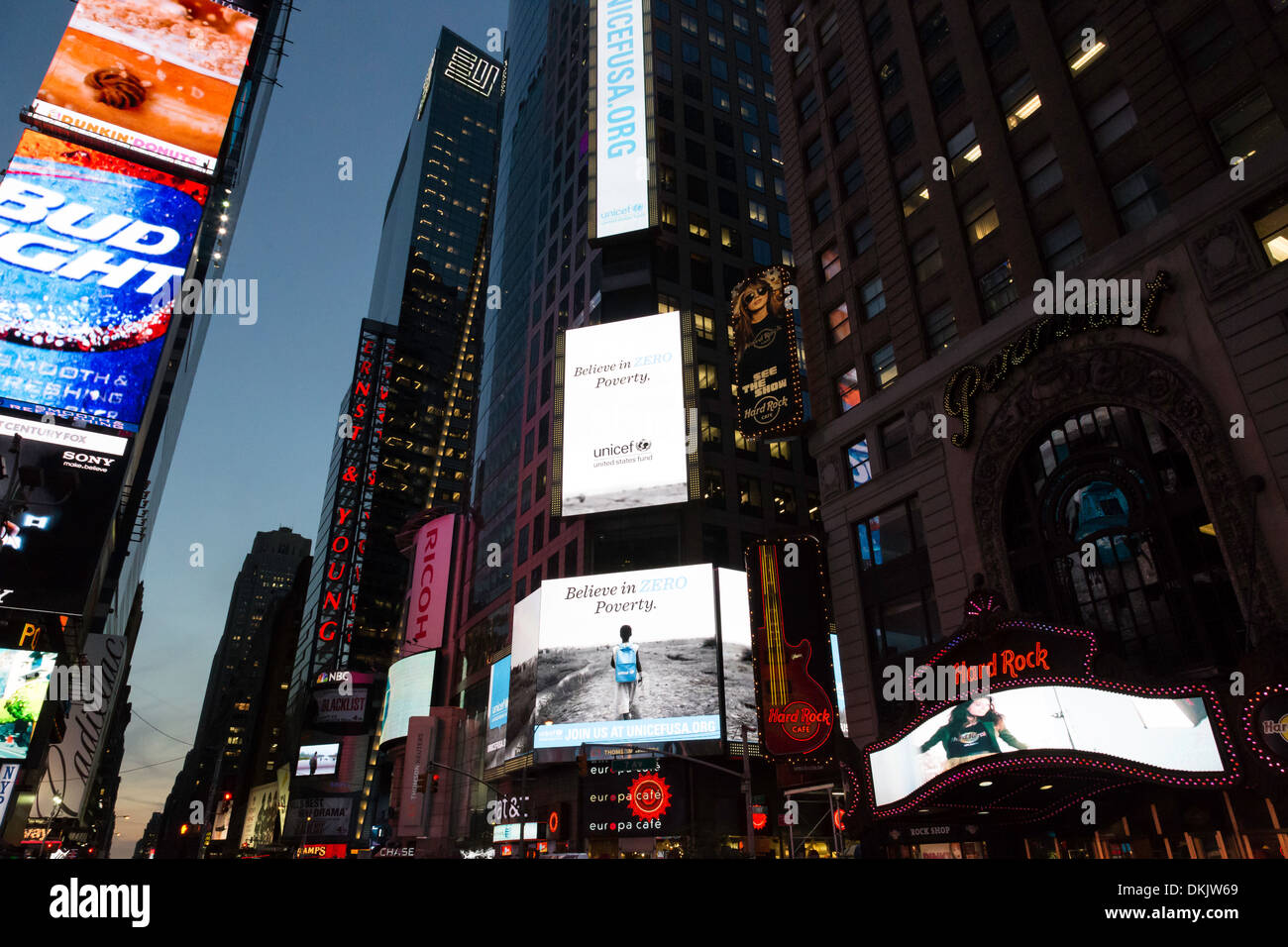 Electronic Billboards Light Up Times Square at Night, NYC Stock Photo ...