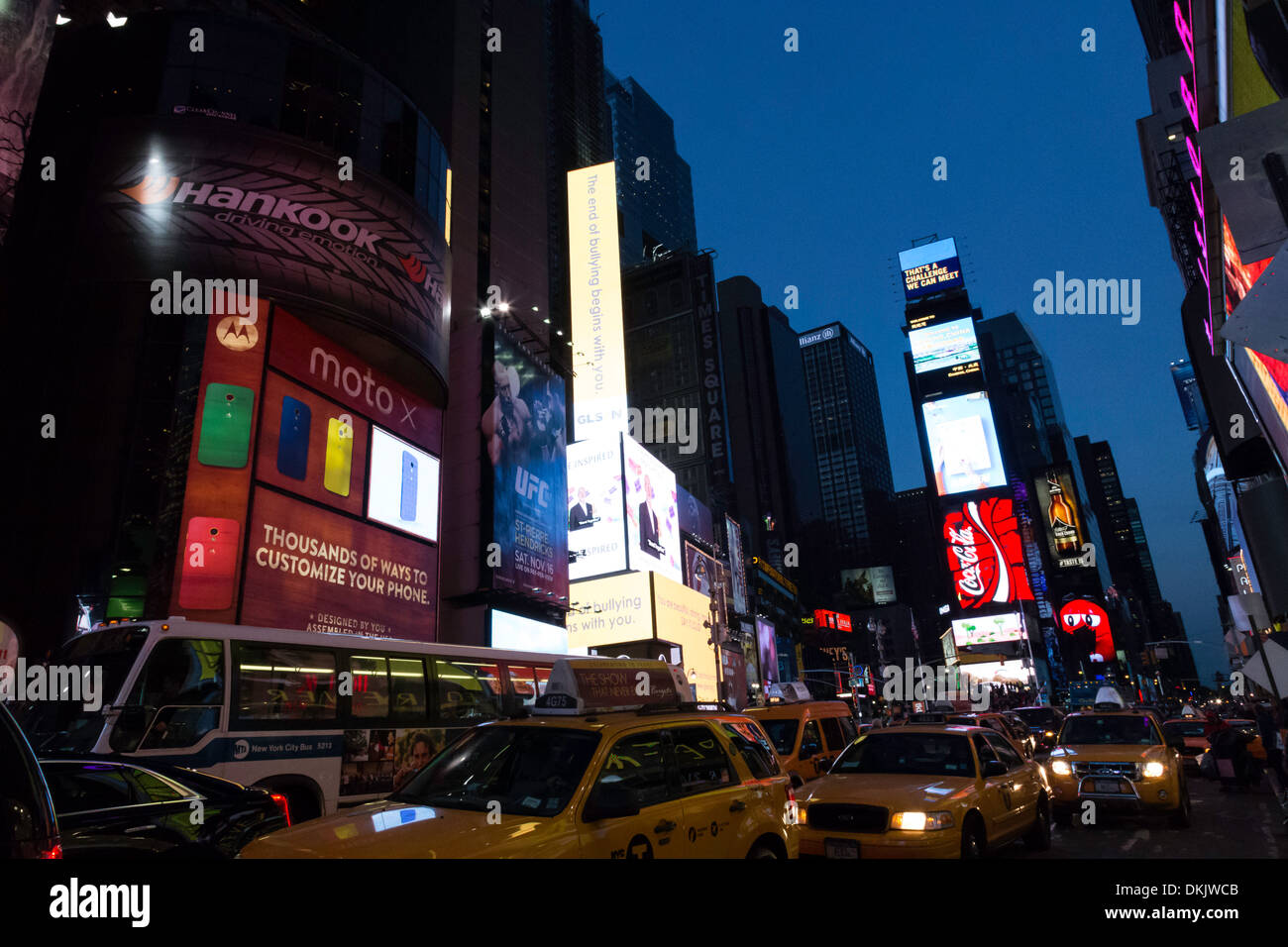 Electronic Billboards Light Up Times Square at Night, NYC Stock Photo ...