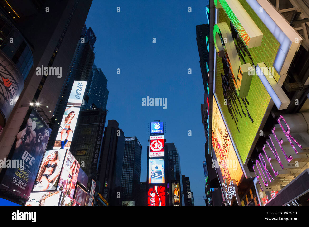 Electronic Billboards Light Up Times Square at Night, NYC Stock Photo ...
