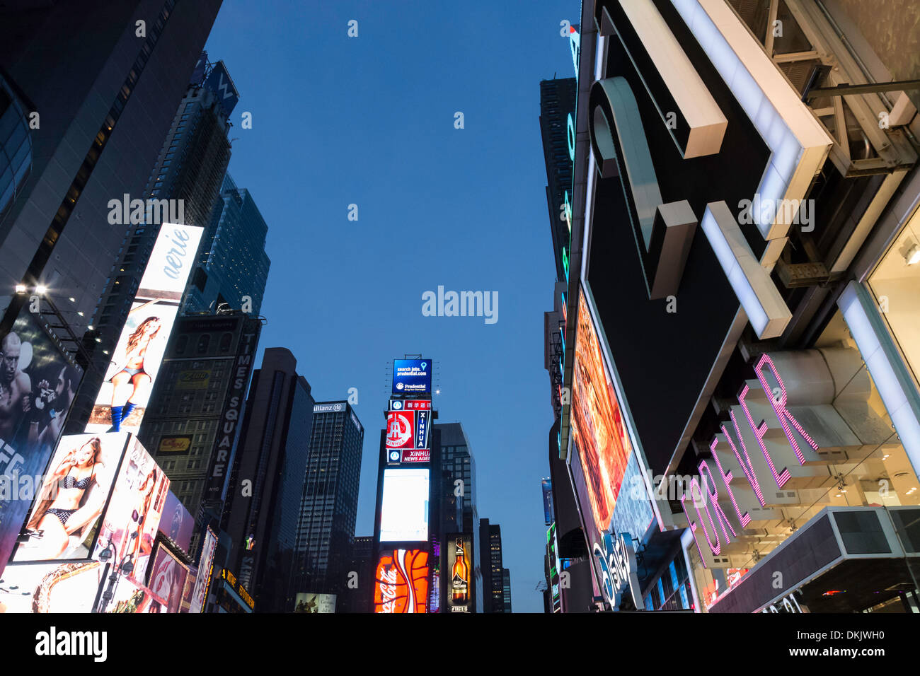 Electronic Billboards Light Up Times Square at Night, NYC Stock Photo ...