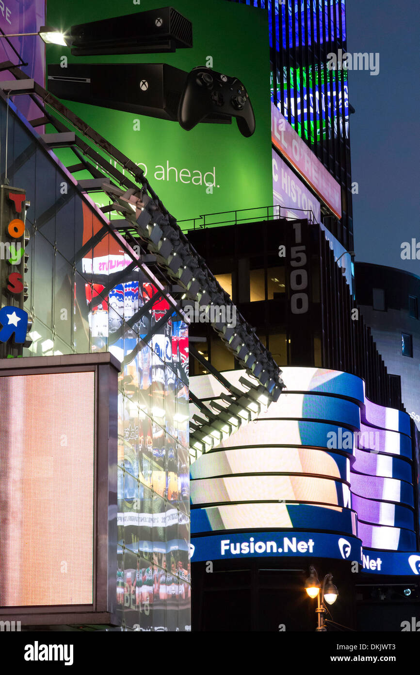 Times Square Lights at Night, NYC Stock Photo - Alamy