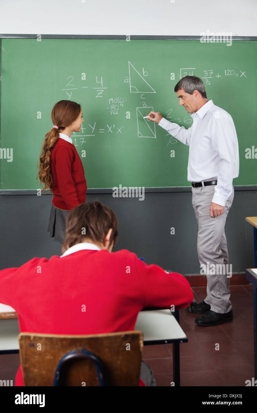 Professor blackboard explaining geometry hi-res stock photography and ...