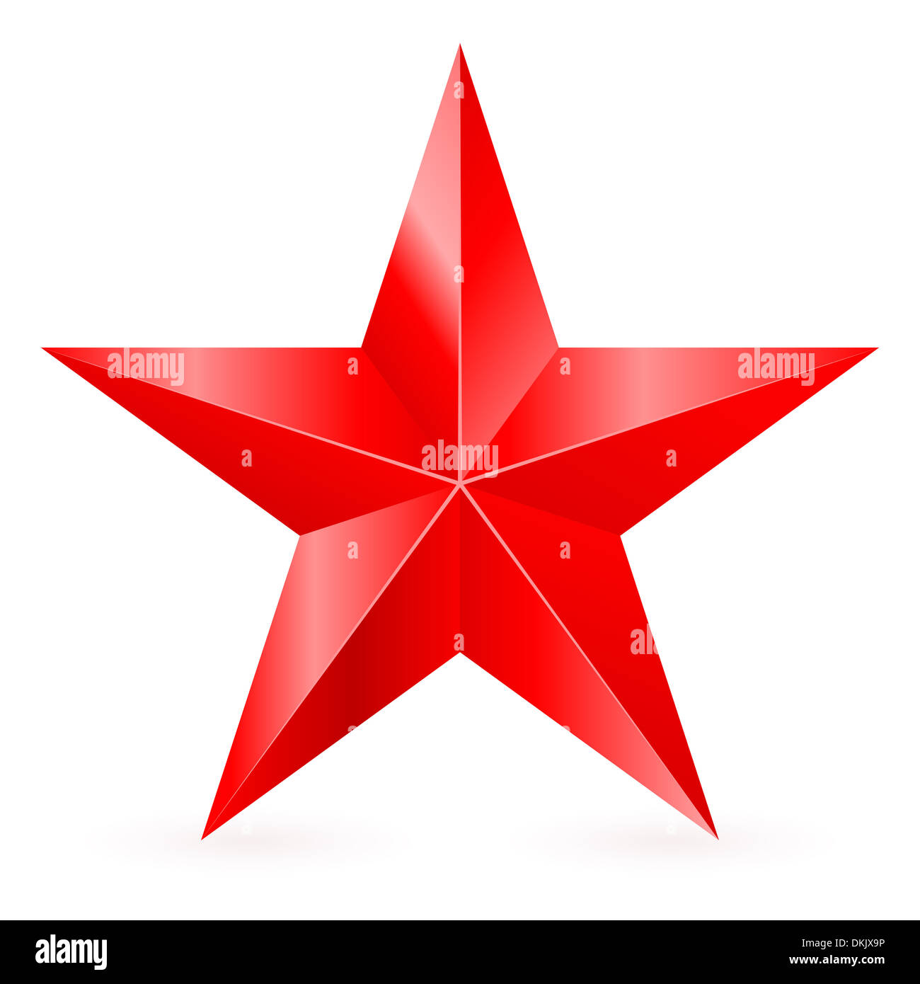 Shiny five-pointed red star. Illustration on white background Stock ...