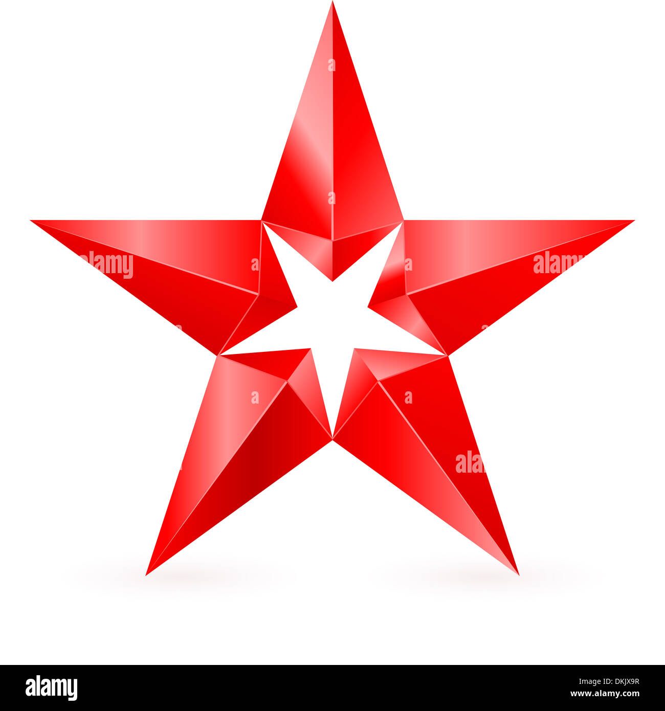 Glossy five-pointed red star. Illustration on white background Stock ...