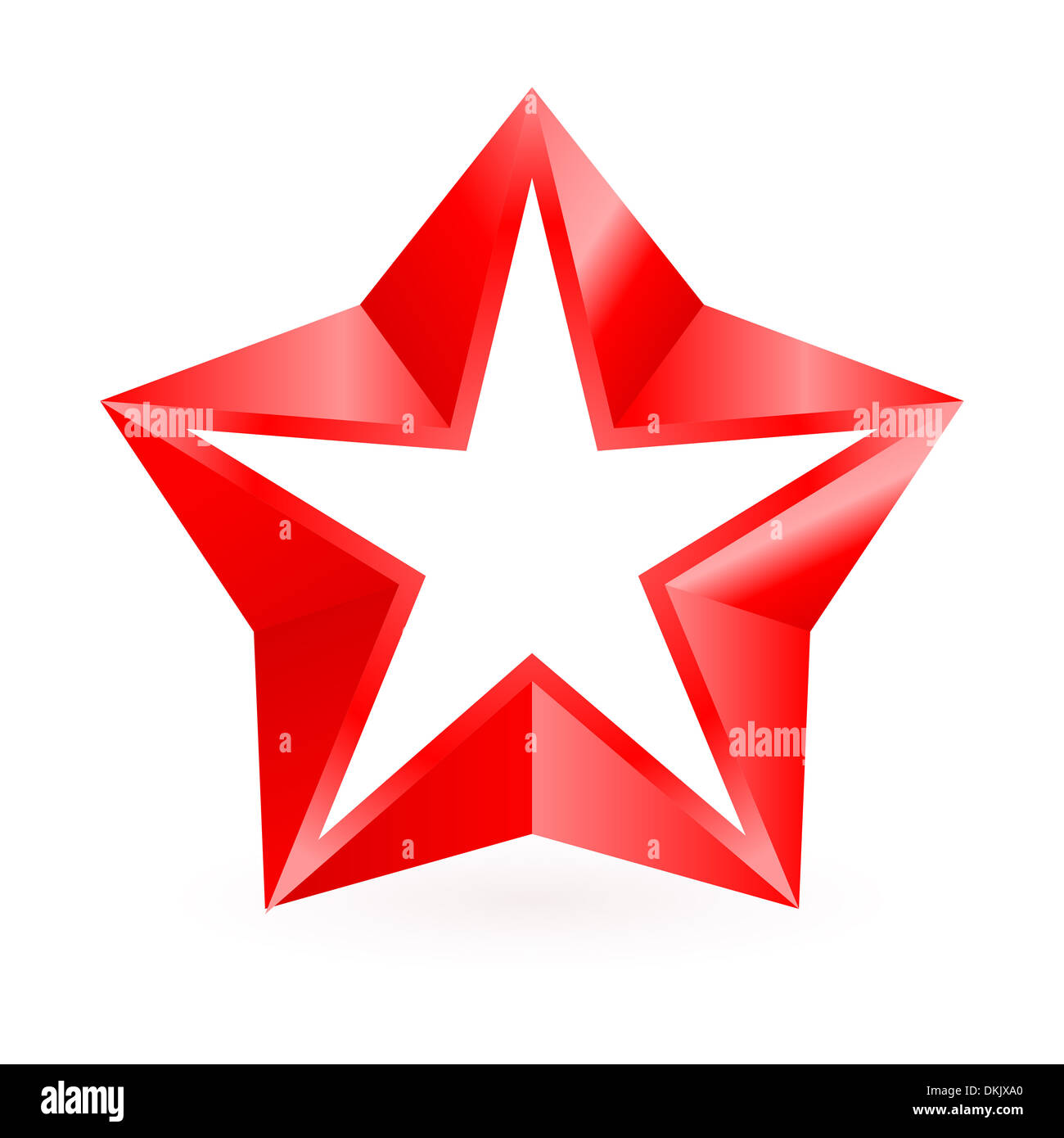 Shiny red star frame on white background Stock Photo - Alamy