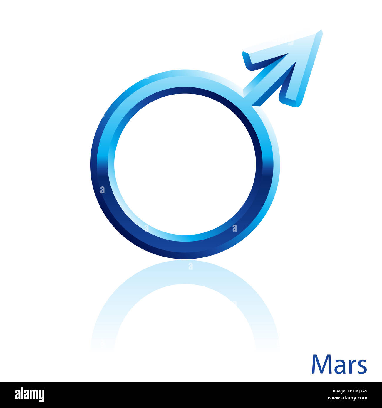Shiny blue Mars sign on white background Stock Photo - Alamy