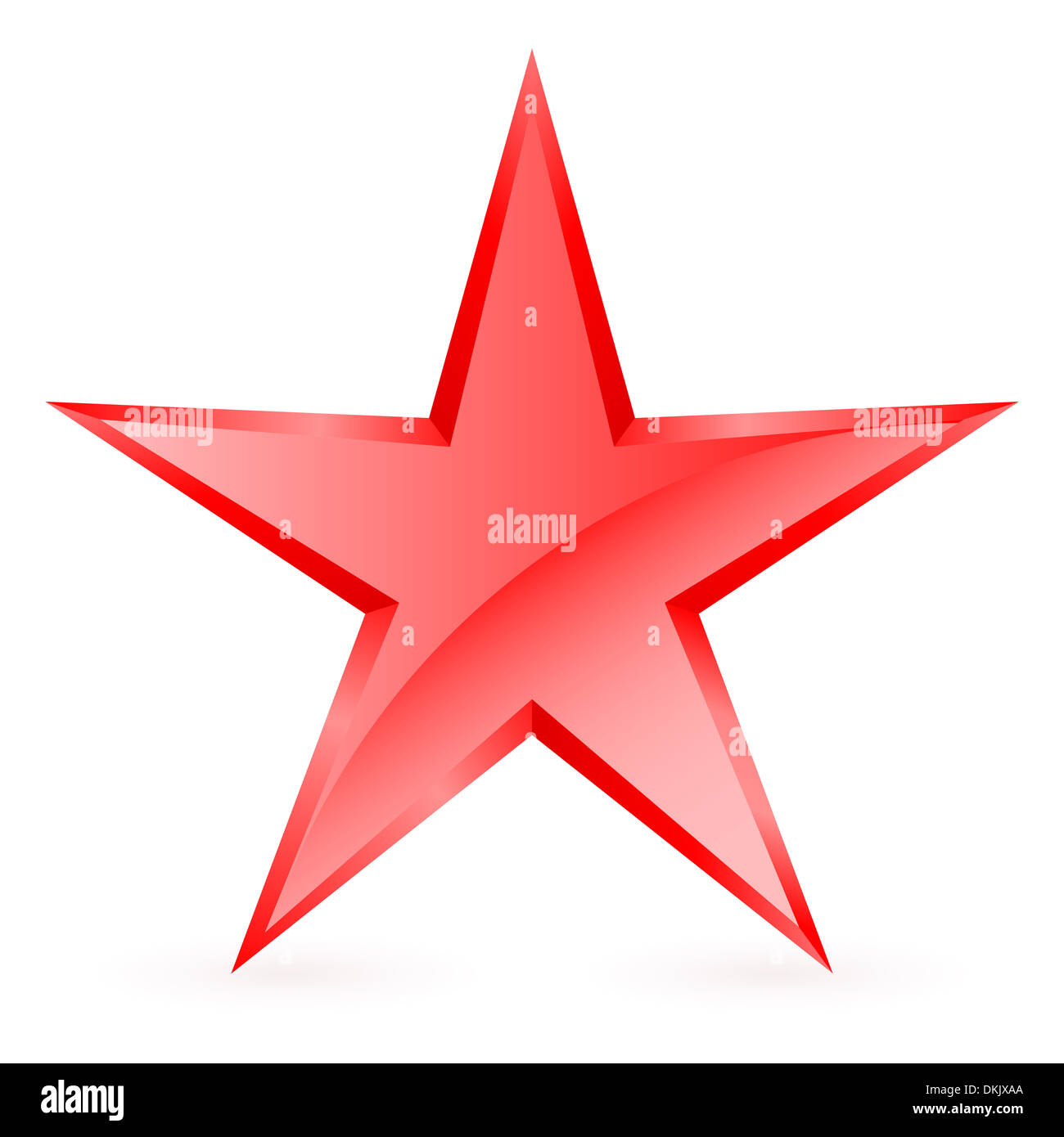 Glossy five-pointed red star on white background Stock Photo - Alamy