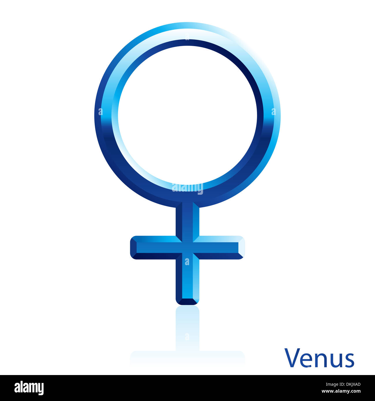 Shiny blue Venus sign on white background Stock Photo - Alamy