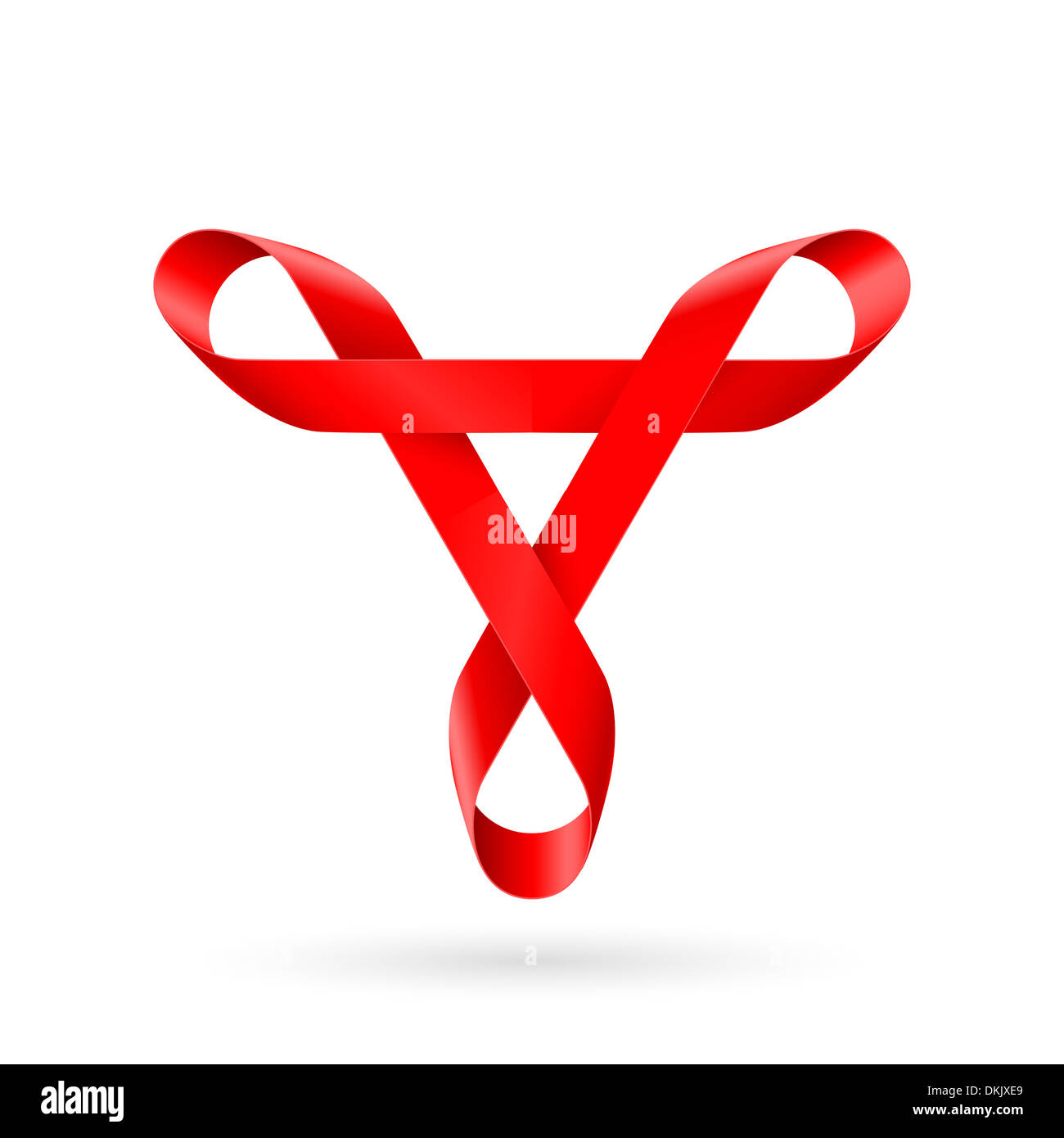 Red symbol of Mobius strip on white background Stock Photo - Alamy