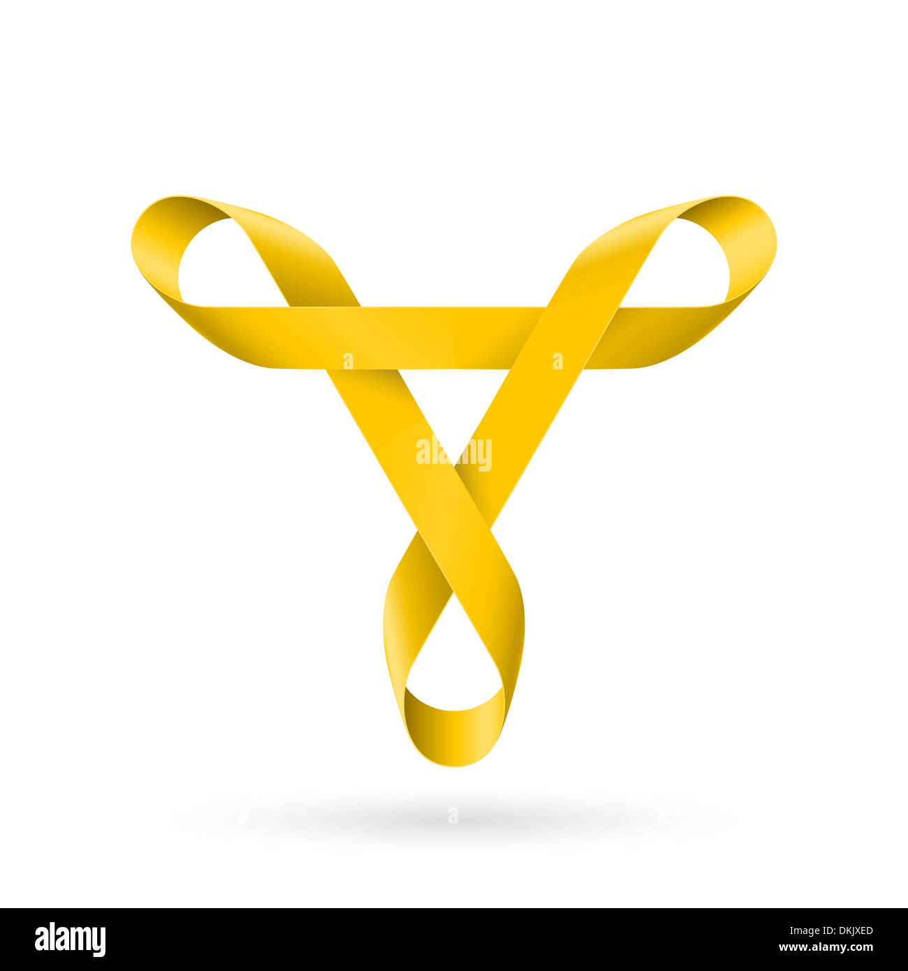 Yellow symbol of Mobius strip on white background Stock Photo - Alamy