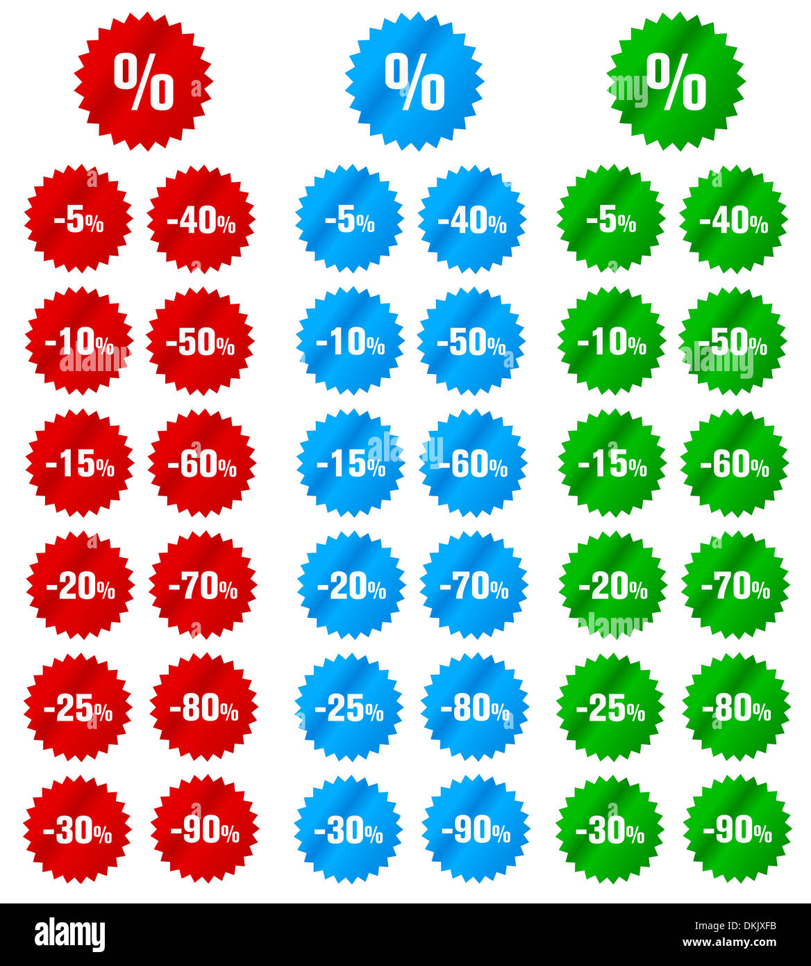 discounts label or sticker (5, 10, 15, 20, 25, 30, 40, 50, 60, 70, 80, 90) of different colors ...