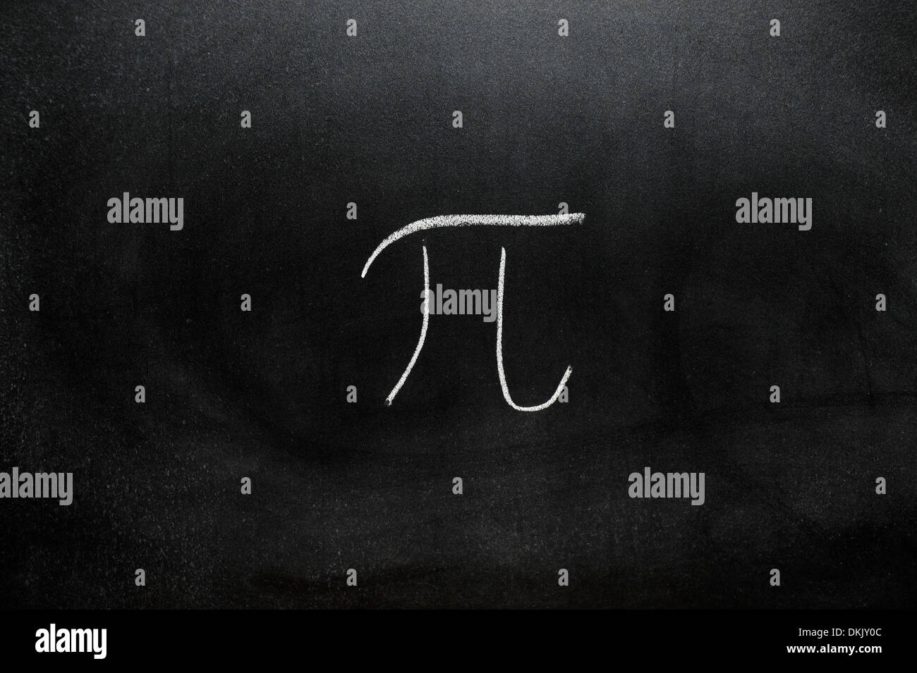 A blackboard with the Pi symbol written on it in white chalk Stock ...