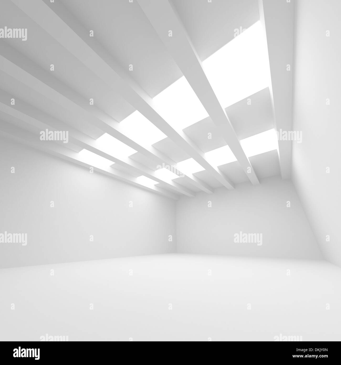 White abstract architecture background. Empty room interior with ...