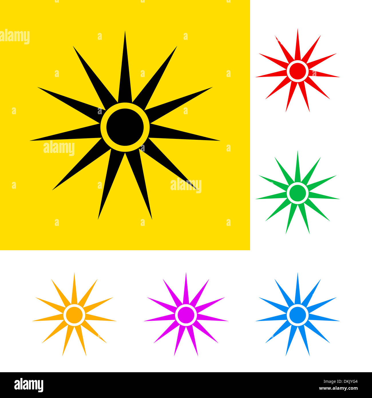 Warning sign of optical radiation with color variations Stock Photo - Alamy