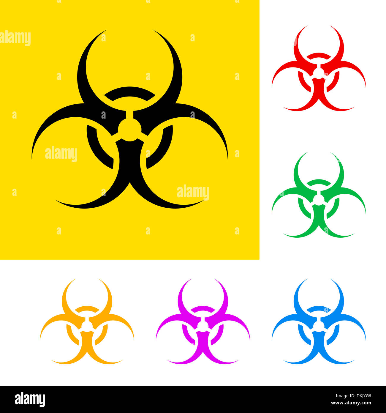 Biohazard sign with color variations. Danger symbols Stock Photo - Alamy