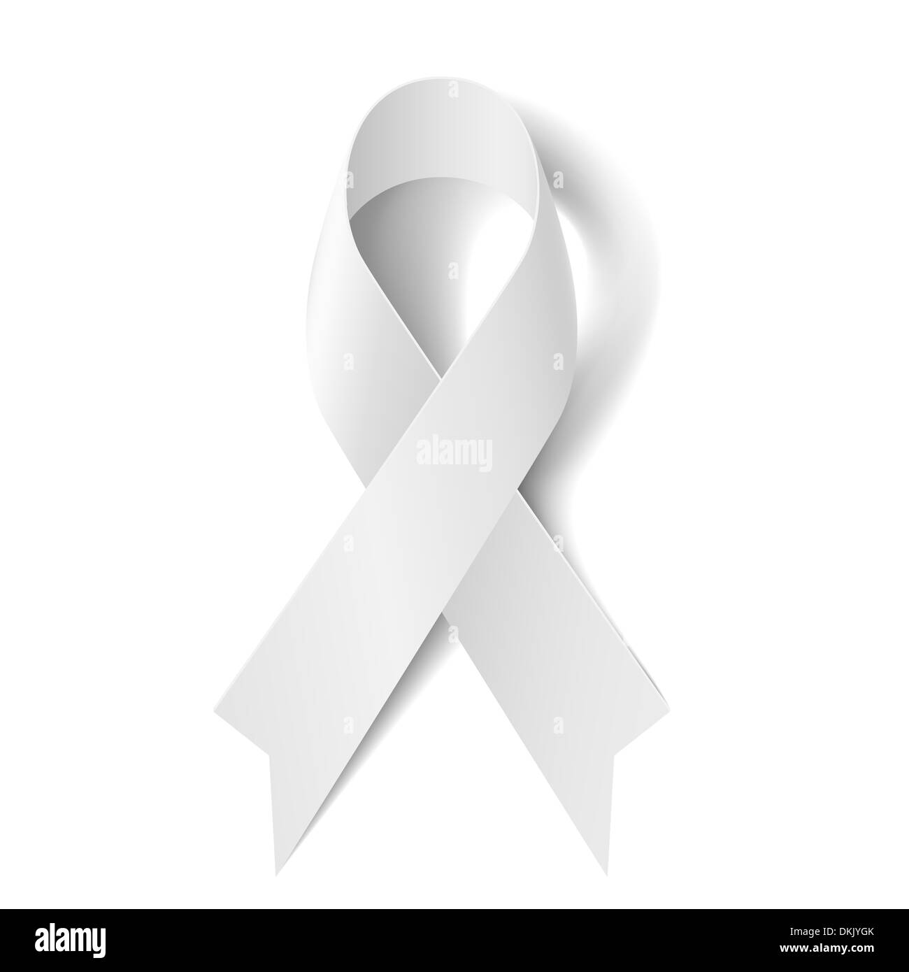 White awareness ribbon isolated on white background Stock Photo - Alamy