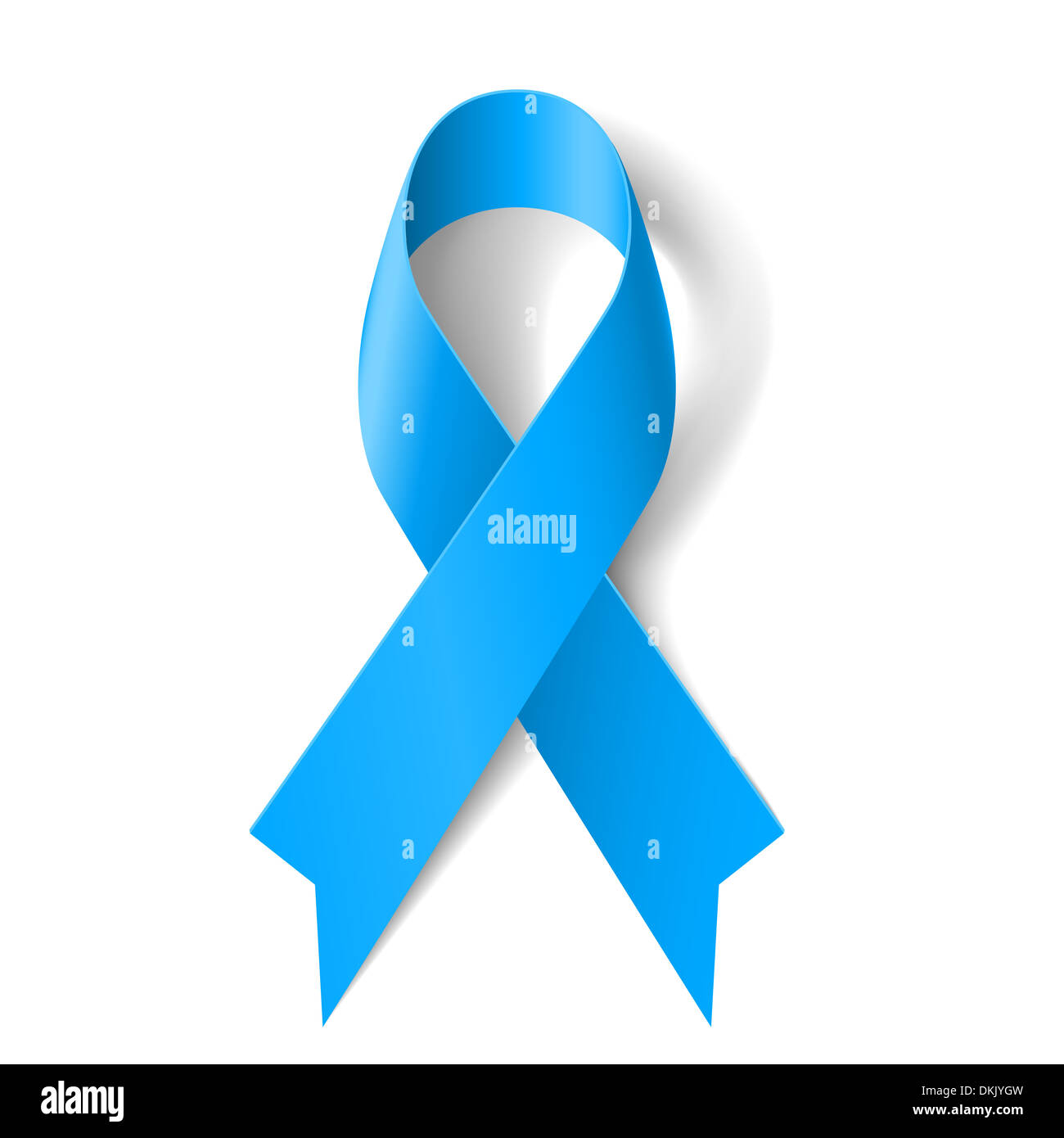 Blue awareness ribbon on white background. Disease symbol Stock Photo ...