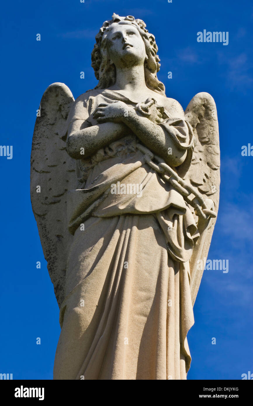 Granite Cemetery Angel - Beautiful Granite Cemetery Angel Stock Photo ...
